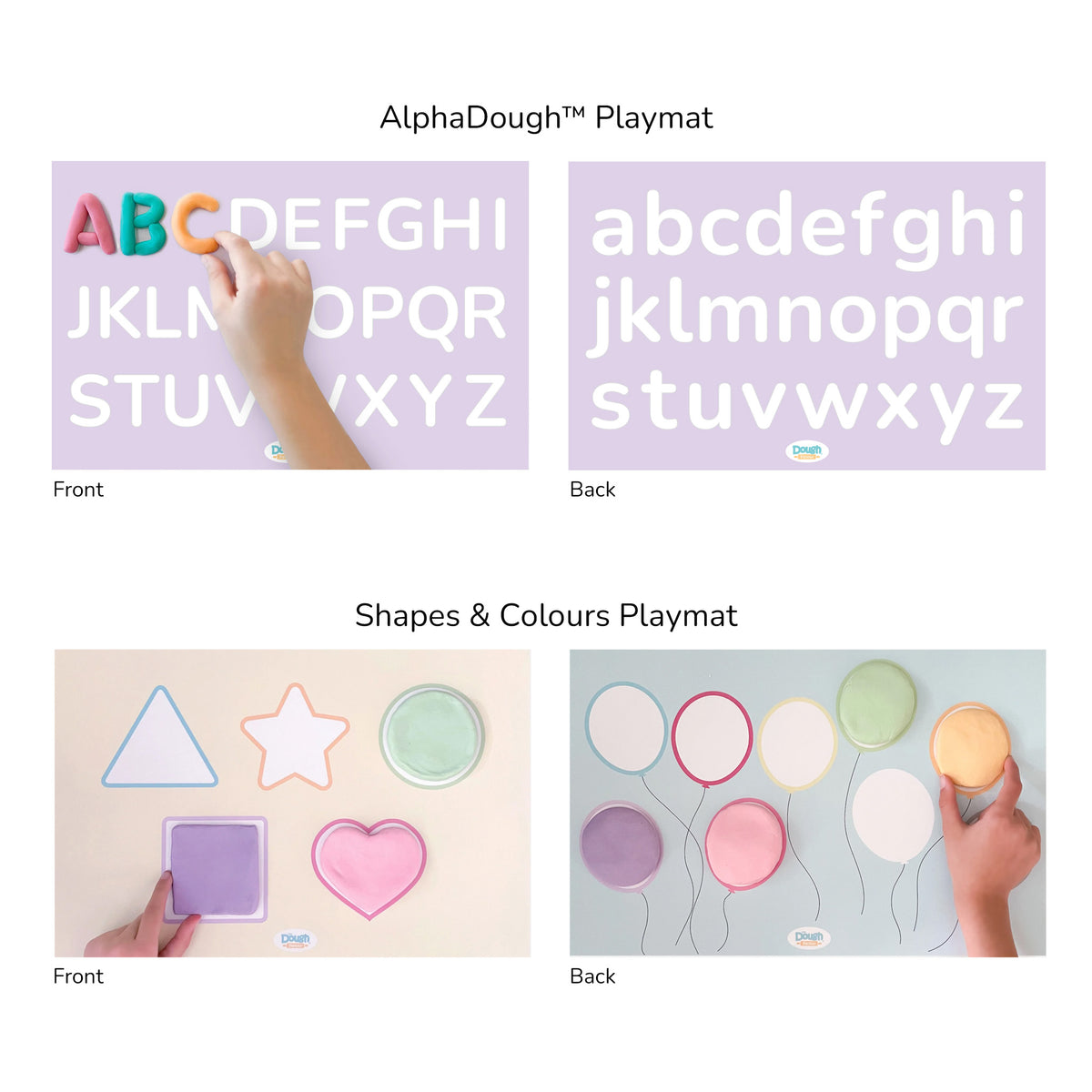 AlphaDough™ / Shapes and Colours Playmats – Dough Parlour